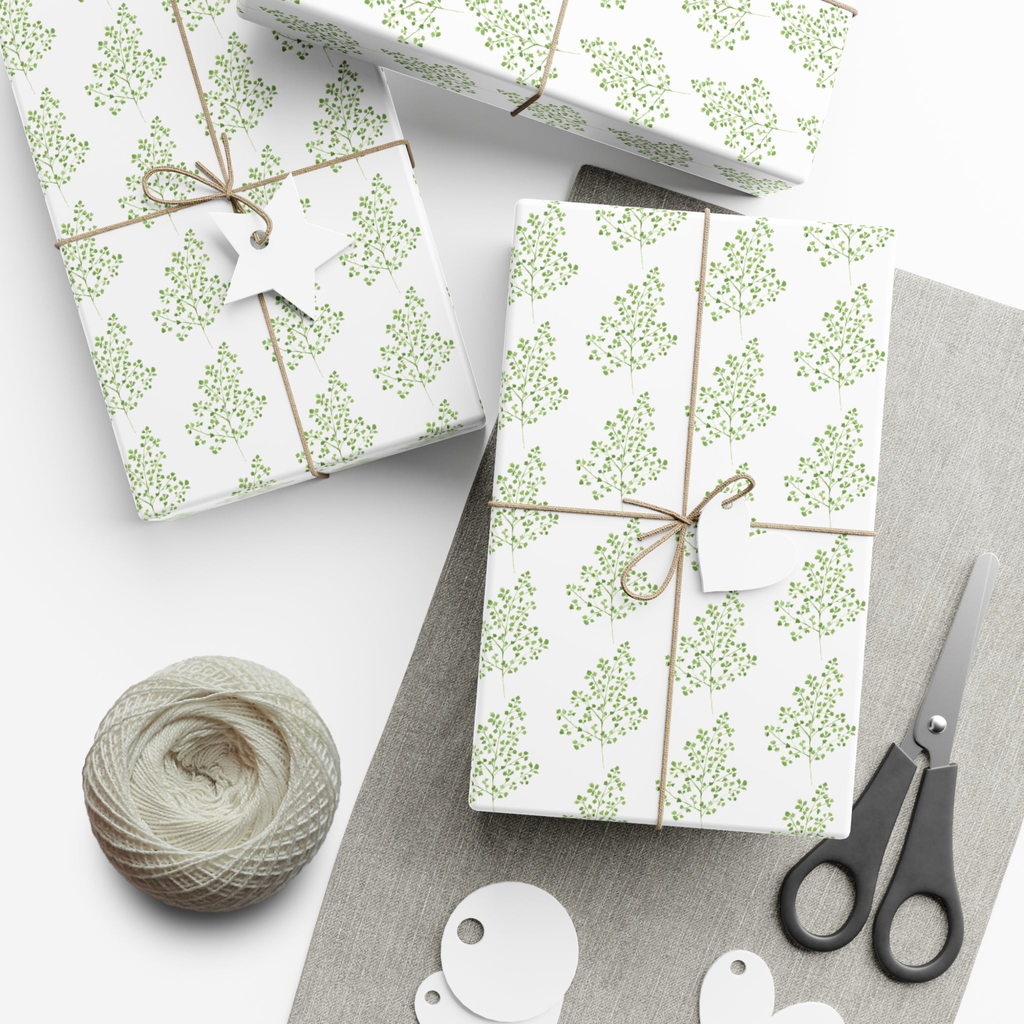 Watercolor Maidenhair Fern Wrapping Paper – Oak and Raven