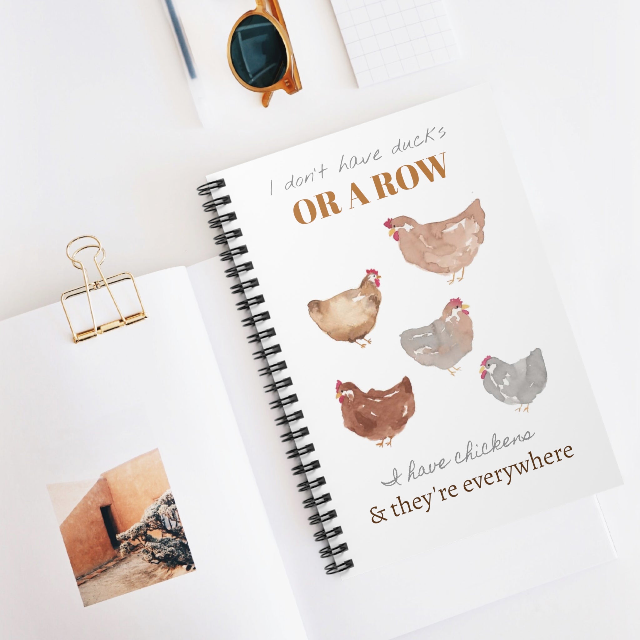 Watercolor Scattered Chickens Spiral Notebook - Ruled Line – Oak and Raven
